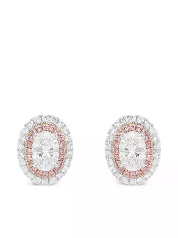 HYT JEWELRY 18k White And Rose Gold Diamond Earrings - Silver