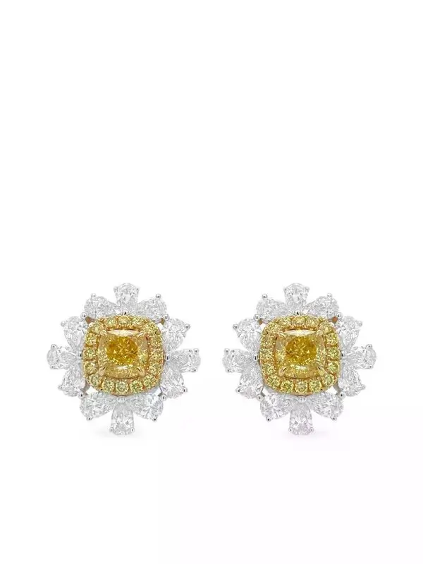 HYT JEWELRY 18k Gold Diamond Earrings - Silver