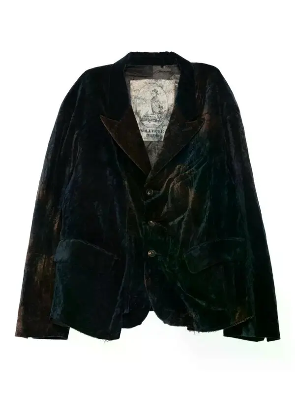 ZIGGY CHEN Gathered Velvet Blazer