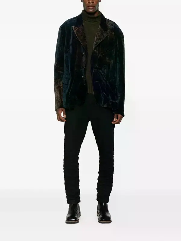 ZIGGY CHEN Gathered Velvet Blazer