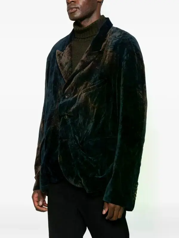 ZIGGY CHEN Gathered Velvet Blazer