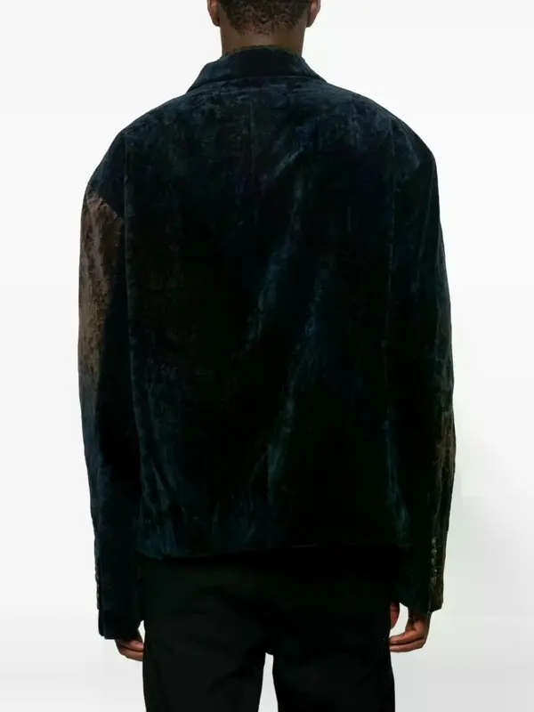 ZIGGY CHEN Gathered Velvet Blazer