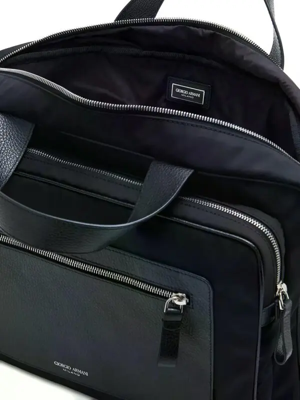 Giorgio Armani Panelled Briefcase With Logo Stamp