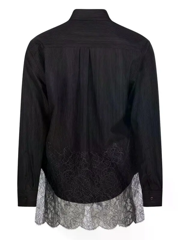 Fendi Striped Lace-detailing Shirt