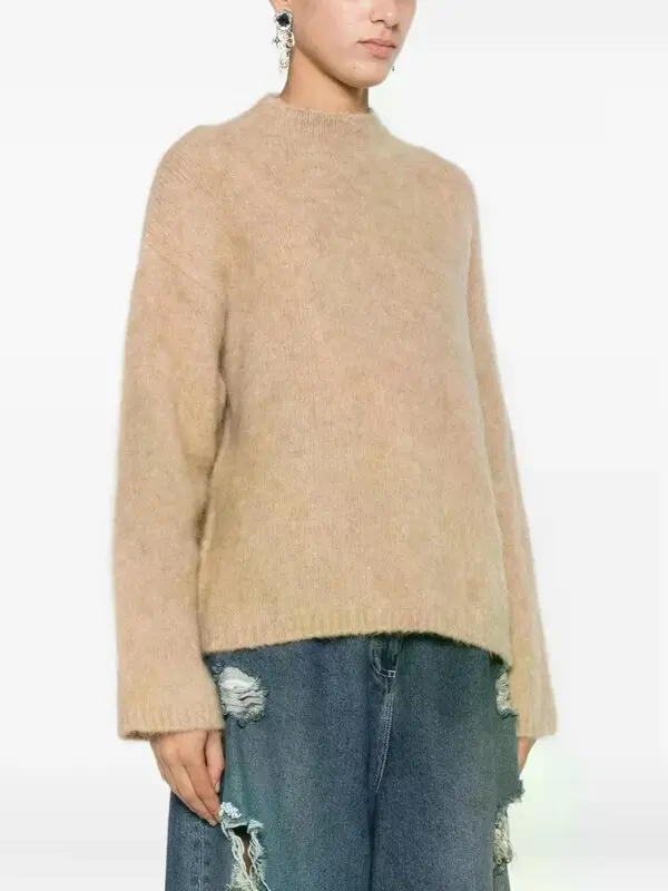 FORTE_FORTE Long-sleeved Crew-neck Sweater - Neutrals