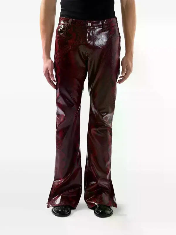 Gcds Split Hem Snakeskin Trousers
