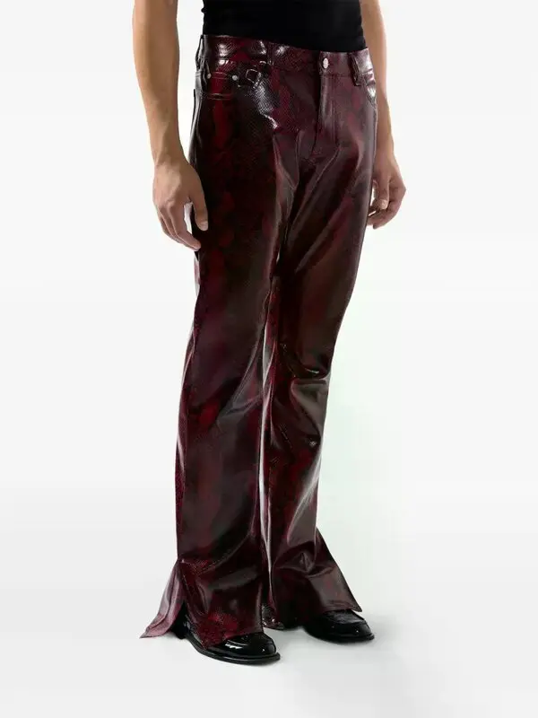 Gcds Split Hem Snakeskin Trousers