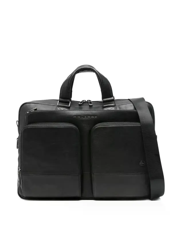 PIQUADRO Logo-lettering Briefcase - Black