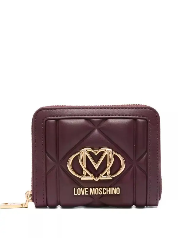 Moschino Quilted Logo-appliqué Wallet - Red