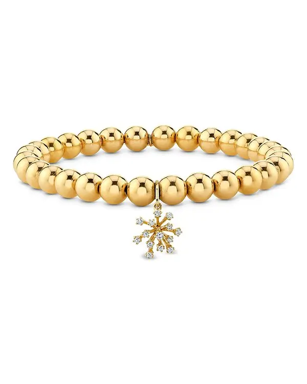 SYDNEY EVAN 14k Yellow Diamond Flower Bracelet - Gold
