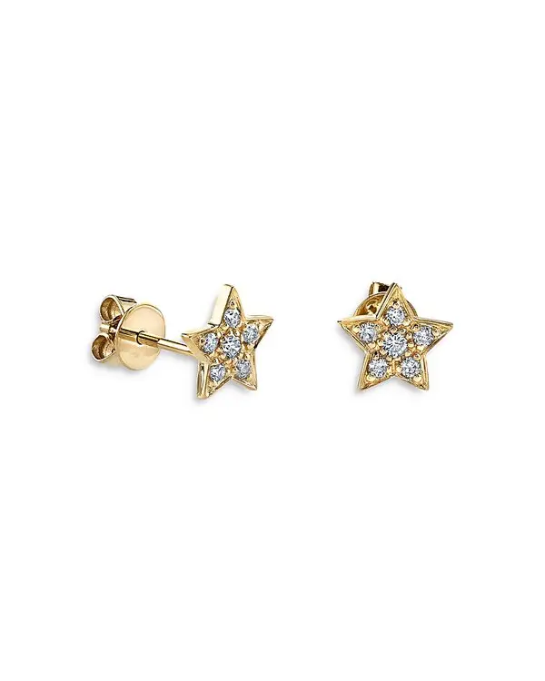 SYDNEY EVAN 14k Yellow Diamond Star Stud Earrings - Gold