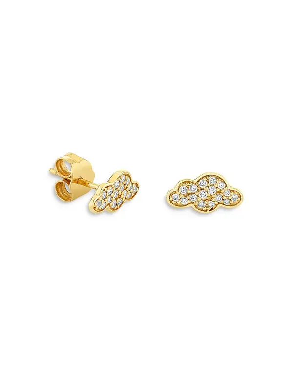 SYDNEY EVAN 14k Yellow Diamond Cloud Stud Earrings - Gold
