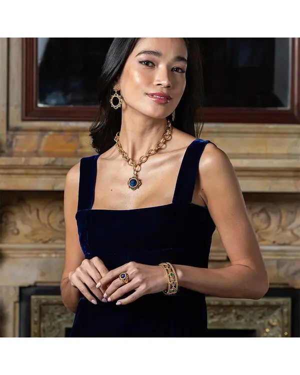 CAPUCINE DE WULF Contessa Pendant - Multi/gold