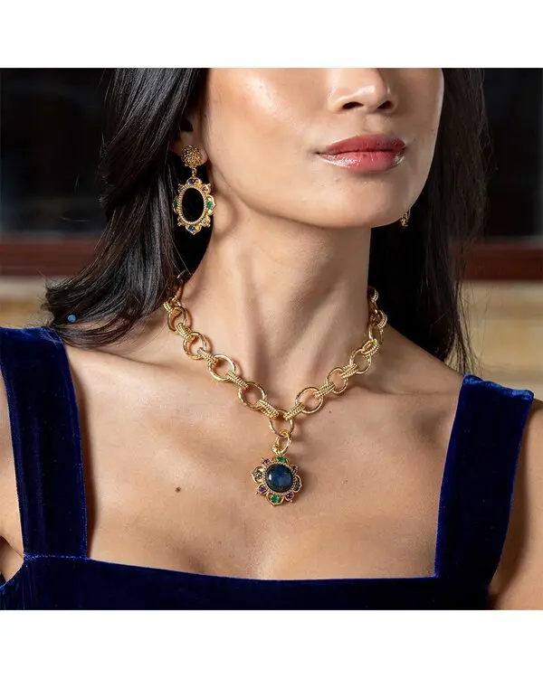 CAPUCINE DE WULF Contessa Pendant - Multi/gold
