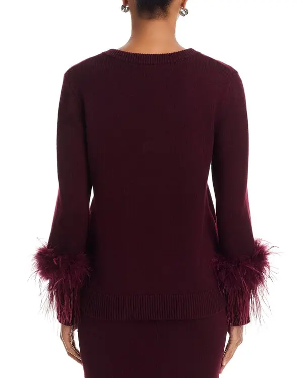 WAYF Bethany Feather Trim Sweater