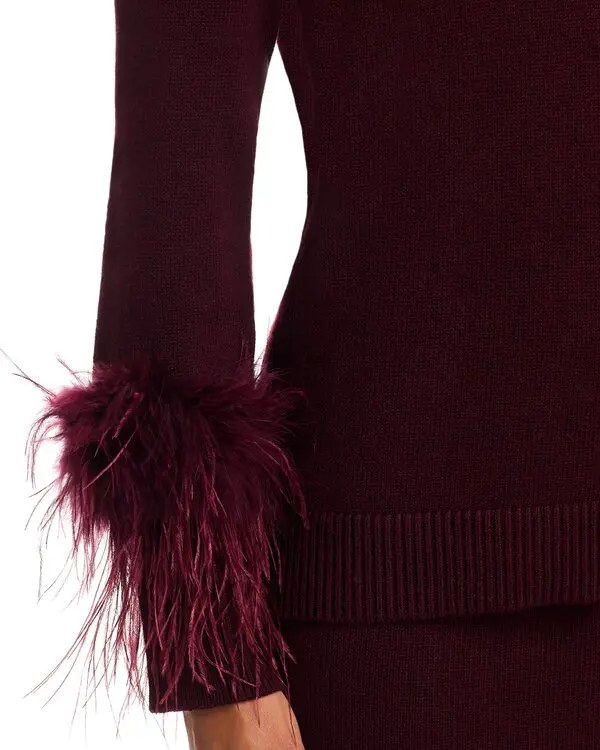 WAYF Bethany Feather Trim Sweater
