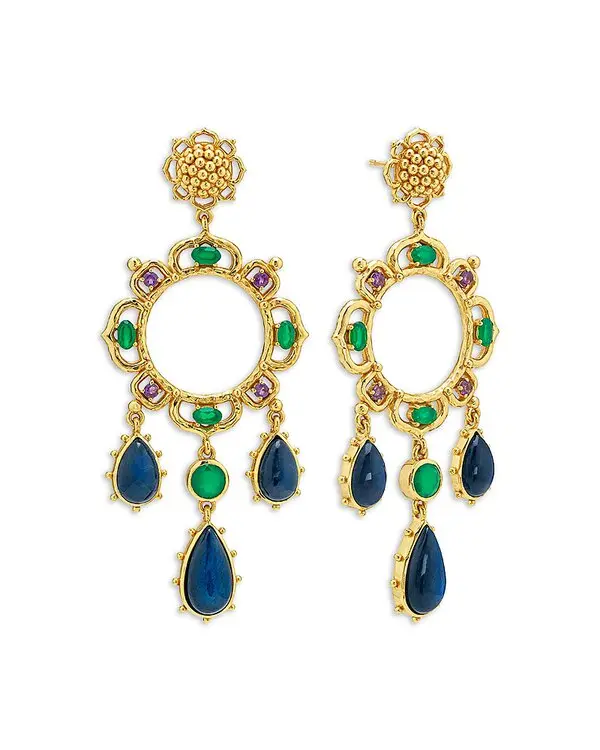 CAPUCINE DE WULF Contessa Belle Nuit Dangle Earrings - Multi/gold