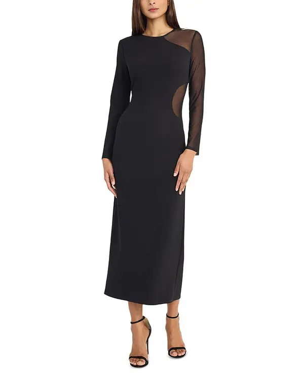 Maggy London Mesh One-sleeve Dress