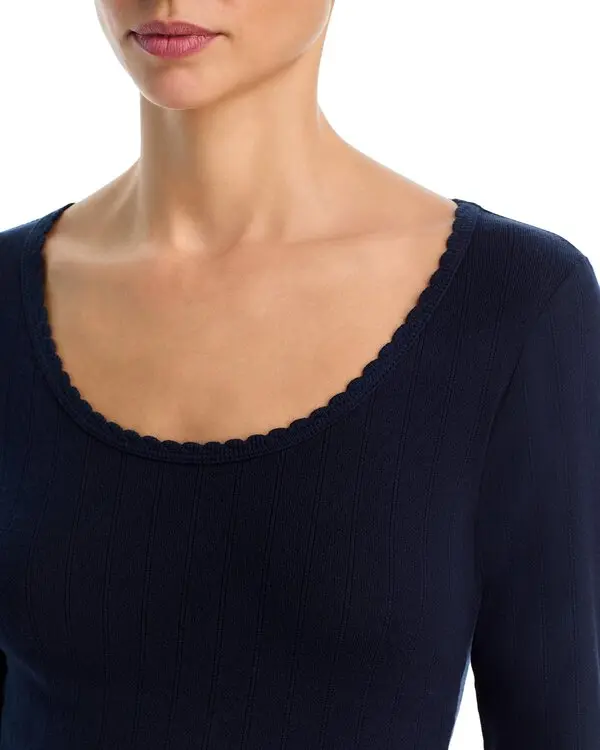 LESET Pointelle Long Sleeve Tee