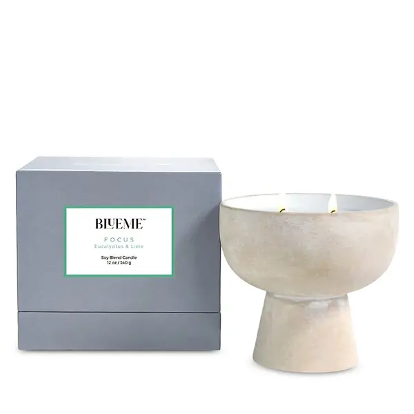 BLUEME Focus Eucalyptus & Lime Soy Blend Candle 12 Oz - No Color