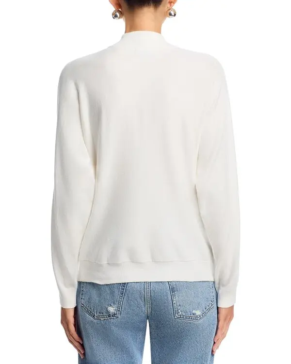 T Tahari Mock Neck Sweater - Soft Ivory