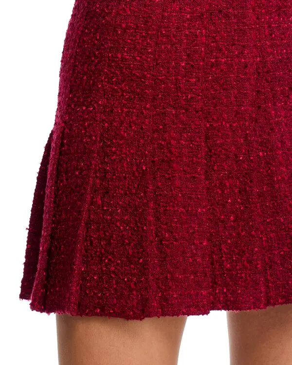 Alice + Olivia Carter Tweed Pleated Mini Skirt