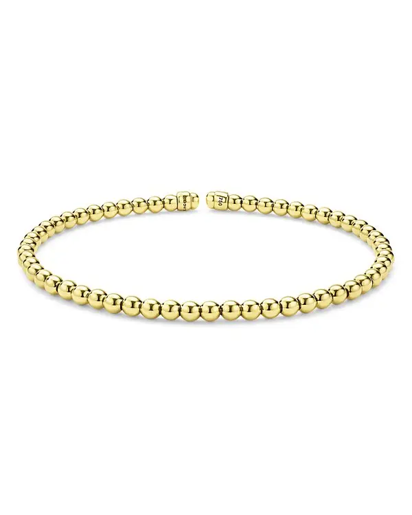 Lagos 18k Yellow Caviar Beaded Cuff Bracelet - Gold
