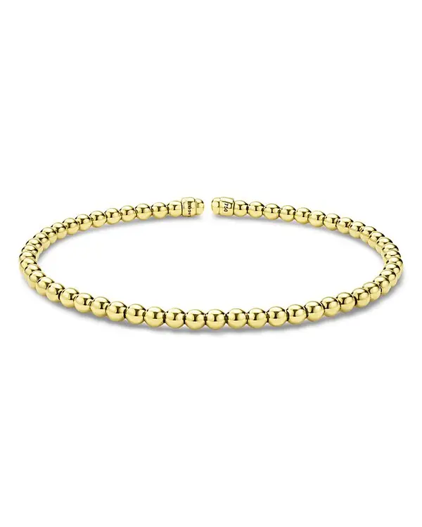 Lagos 18k Yellow Caviar Bead Flex Bangle Bracelet - Gold