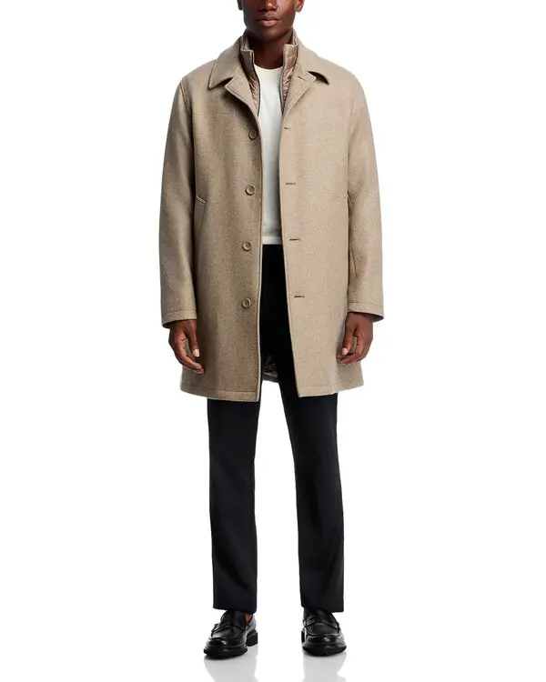 Herno Wool Blend Topcoat With Removable Windguard