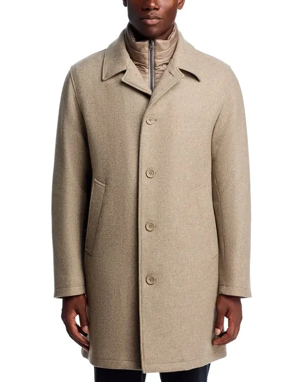 Herno Wool Blend Topcoat With Removable Windguard