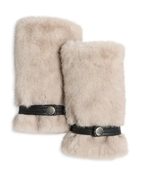 Adrienne Landau Faux Fur Fingerless Wrist Warmers - Twilight G