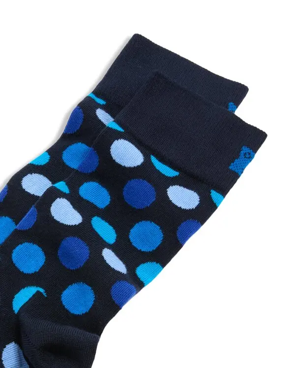 Happy Socks Big Dot Crew Socks - Navy