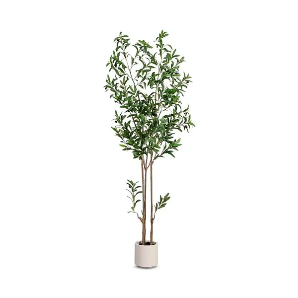 NEARLY NATURAL 6' Artificial Minimalist Olive Tree - Green