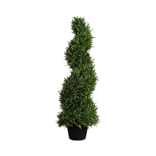 NEARLY NATURAL 3' Uv Resistant Artificial Rosemary Spiral Topiary Tree - Green