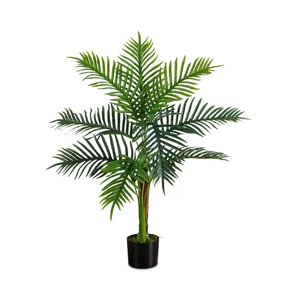 NEARLY NATURAL 3' Uv Resistant Artificial Double Robellini Palm Tree - Green