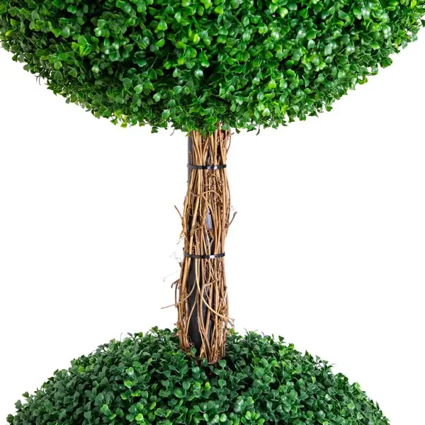NEARLY NATURAL 8' Uv Resistant Artificial Triple Ball Boxwood Topiary Tree