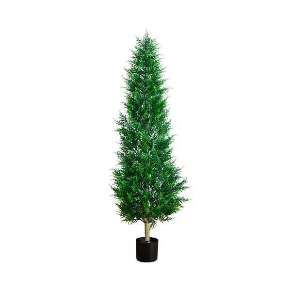 NEARLY NATURAL 5' Uv Resistant Artificial Cypress Tower Tree - Green