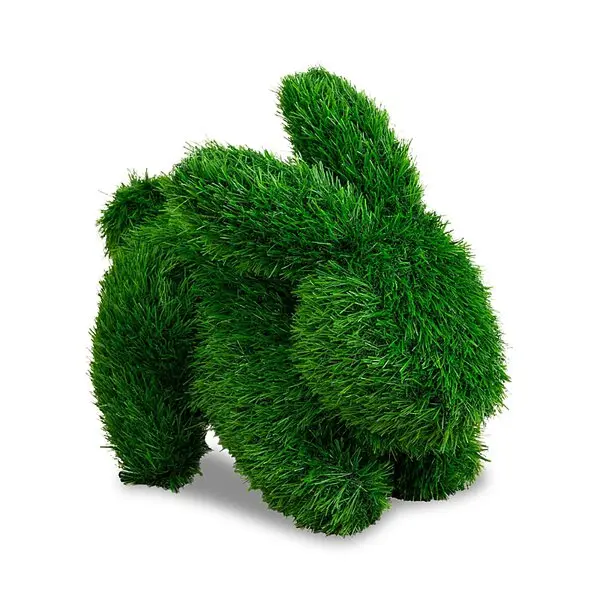NEARLY NATURAL 14 Uv Resistant Artificial Grass Garden Plush Topiary Bunny Rabbit - Green