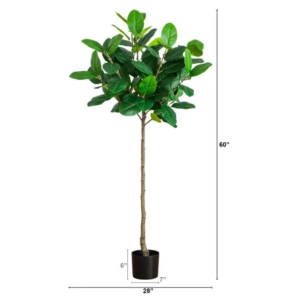 NEARLY NATURAL 5' Artificial Petite Audrey Ficus Tree