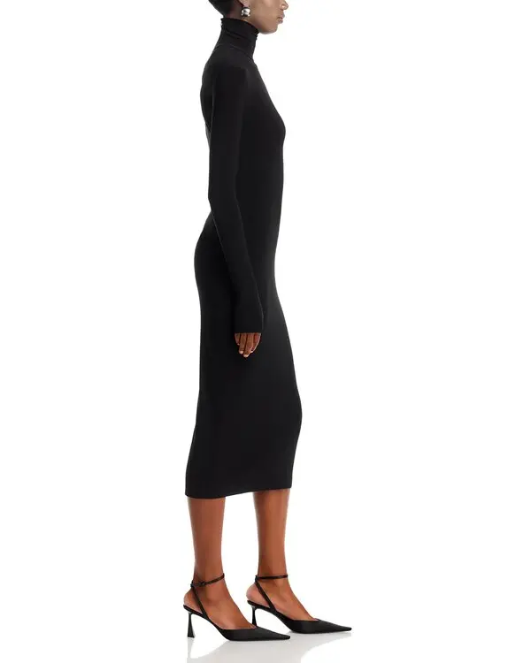 knee length dresses for ladies Rosetta Getty | Plisse Turtleneck Dress | Xs main image 0