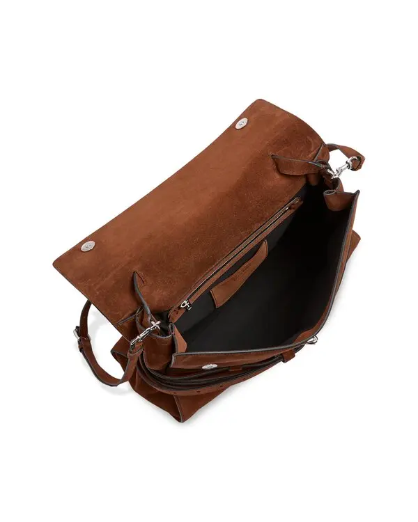 Moschino Suede Shoulder Bag With Belted Detail - Multi