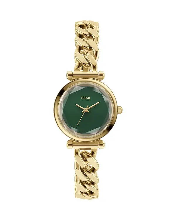 Fossil Three-hand Gold-tone Stainless Steel Watch, 28mm - Green/gold