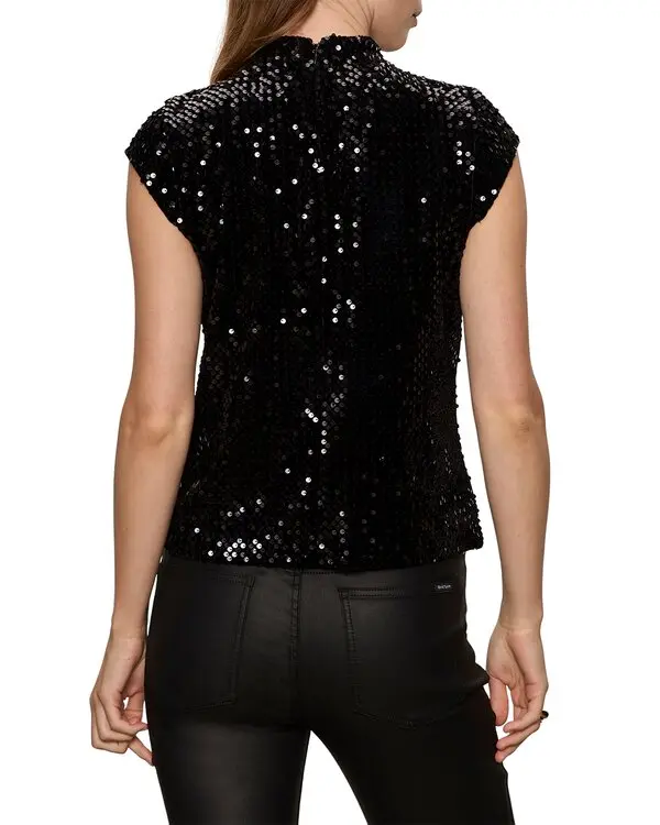 Sanctuary Sequin Funnel Neck Top