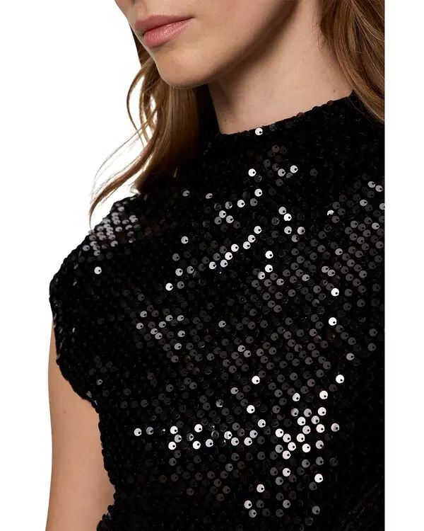 Sanctuary Sequin Funnel Neck Top