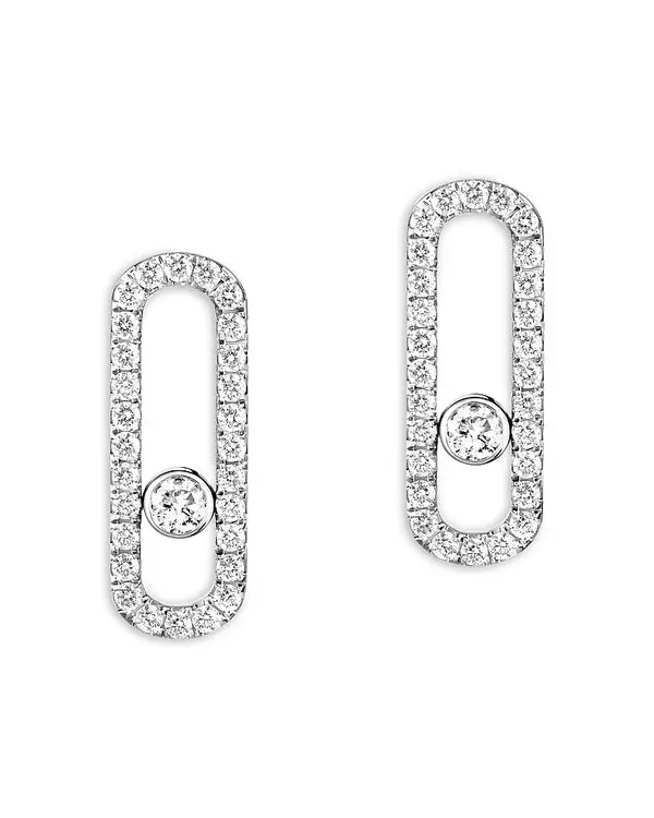 Messika 18k Diamond Pave Oval Statement Earrings - White Gold