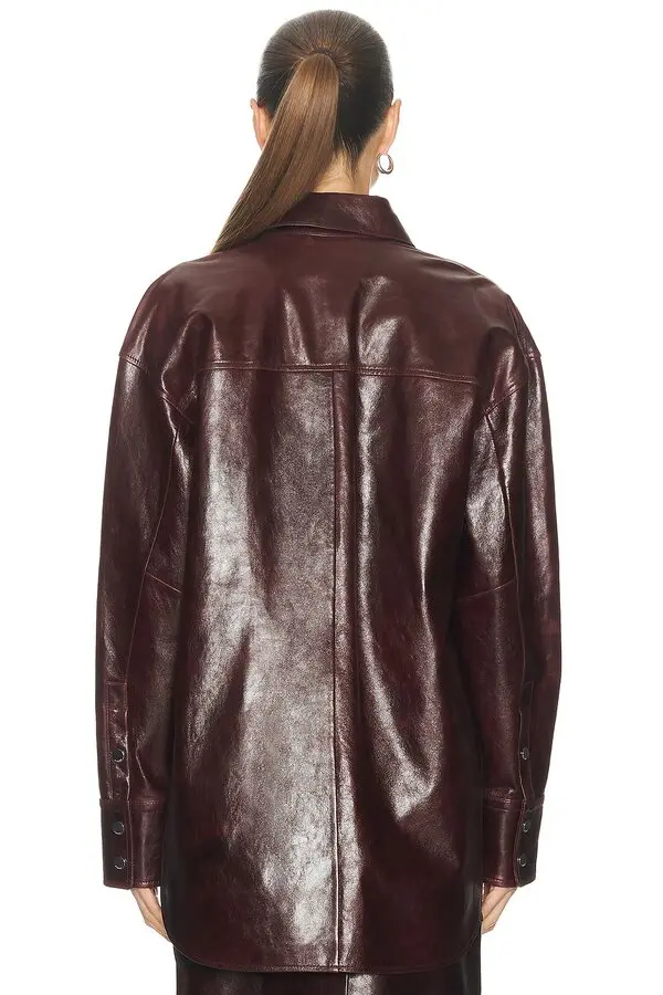 Sportmax Borel Leather Jacket - Bordeaux