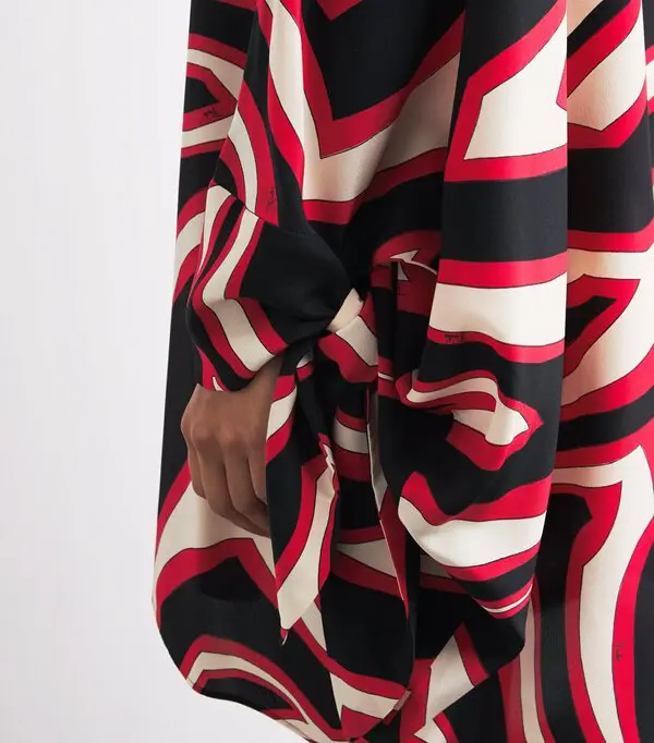 Emilio Pucci Silk Labirinto Print Mini Kaftan Dress