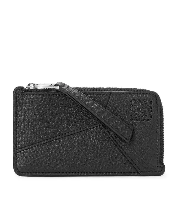 Loewe Grained Leather Puzzle Edge Card Holder - Black