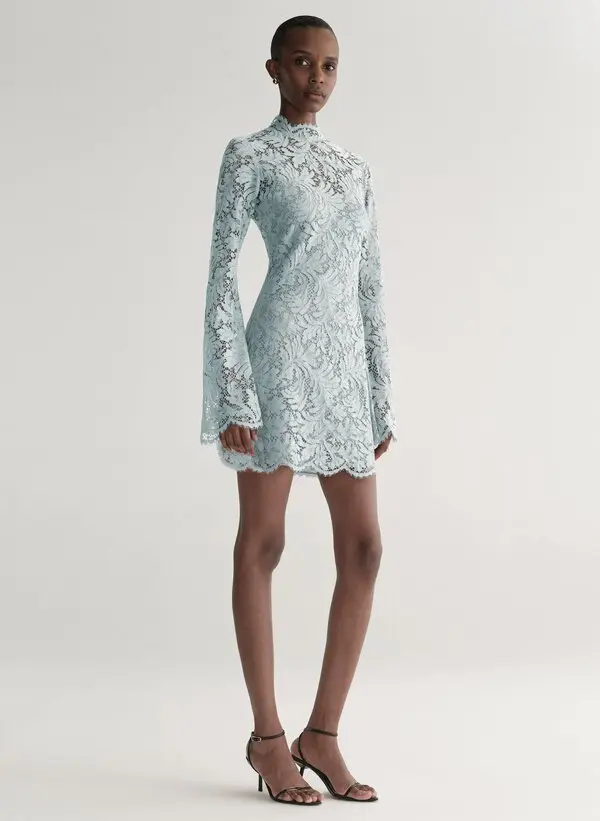 knee length dresses for ladies Ellis Knit Lace Mini Dress – SIMKHAI main image 0