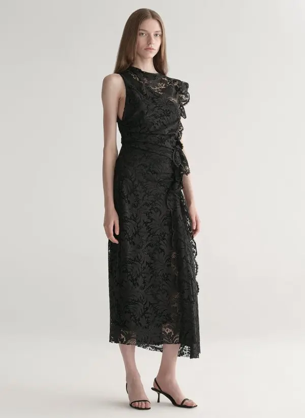 A.L.C. Astrid Lace Midi Dress - Black